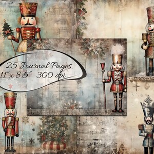 25 Grunge Christmas Nutcracker Digital Journal Papers. Junk Journal ...