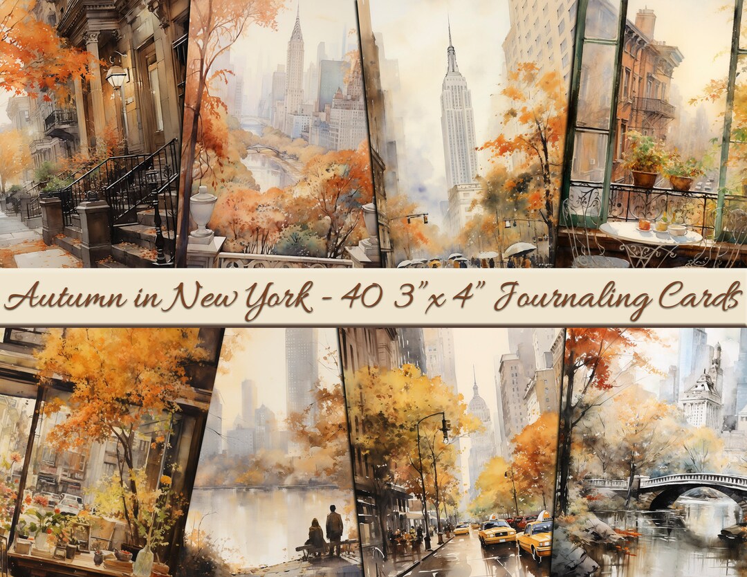 Autumn in New York Journaling Cards - New York City Junk Journal - 40 ...