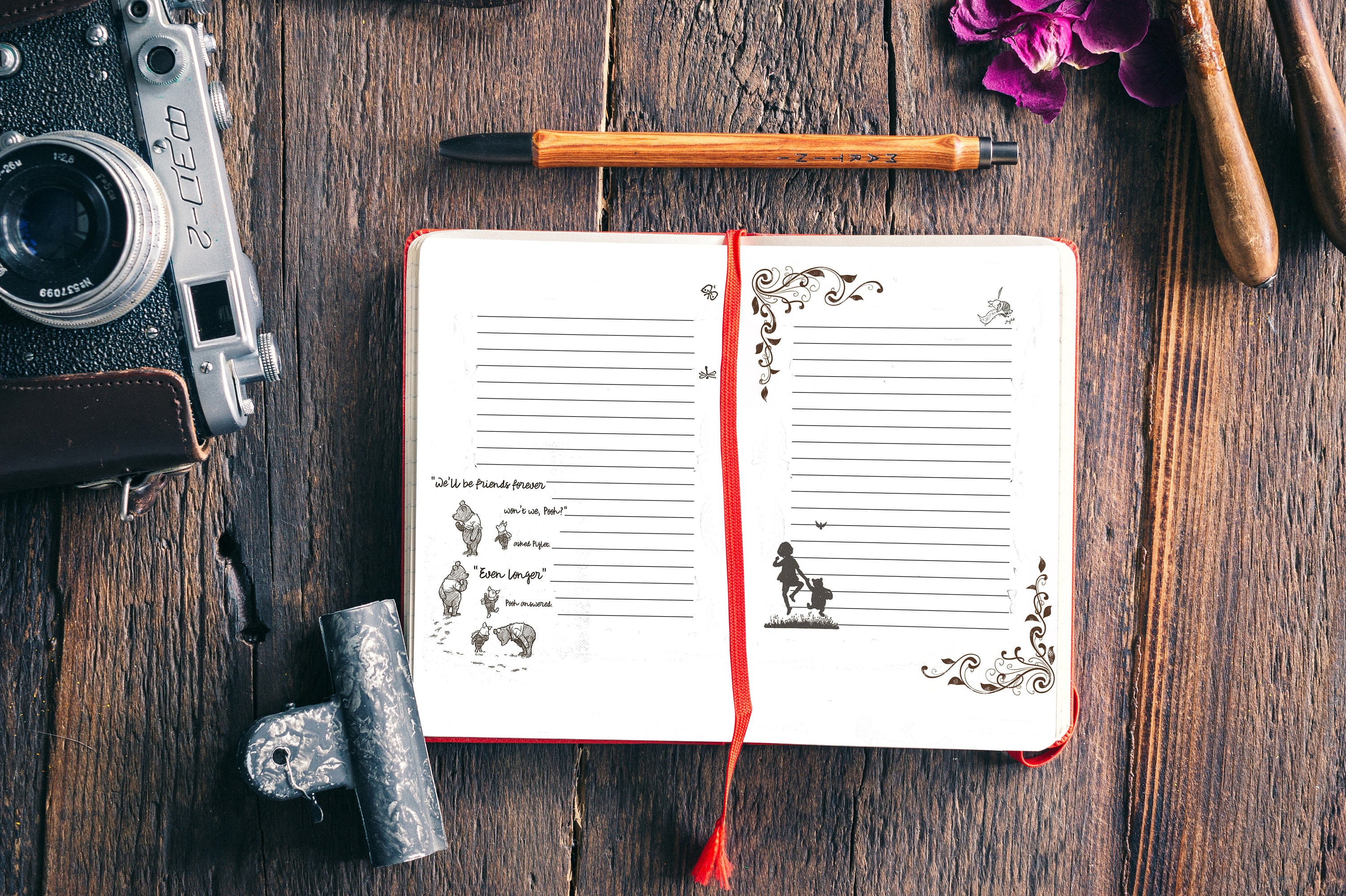 Vintage Classic Pooh Notes or Journal Pages Including Inksaver | Etsy