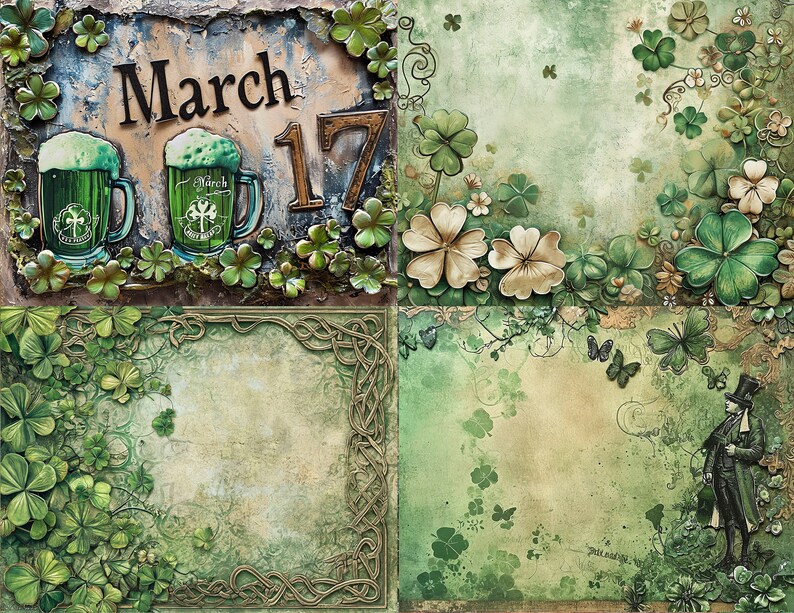 St. Patrick's Day Digital Journal Kit - 30 Printable Irish Scrapbook ...