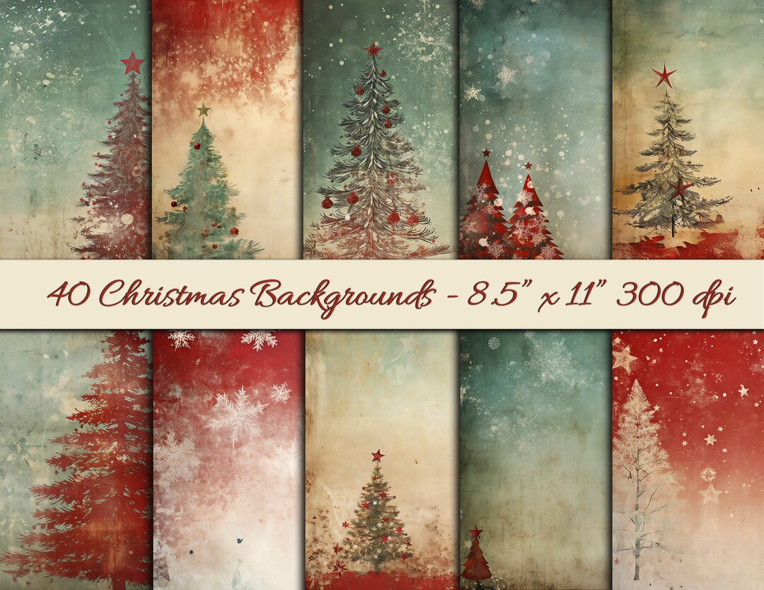 Christmas Grunge Journal Papers, Printable or Digital Seasonal ...