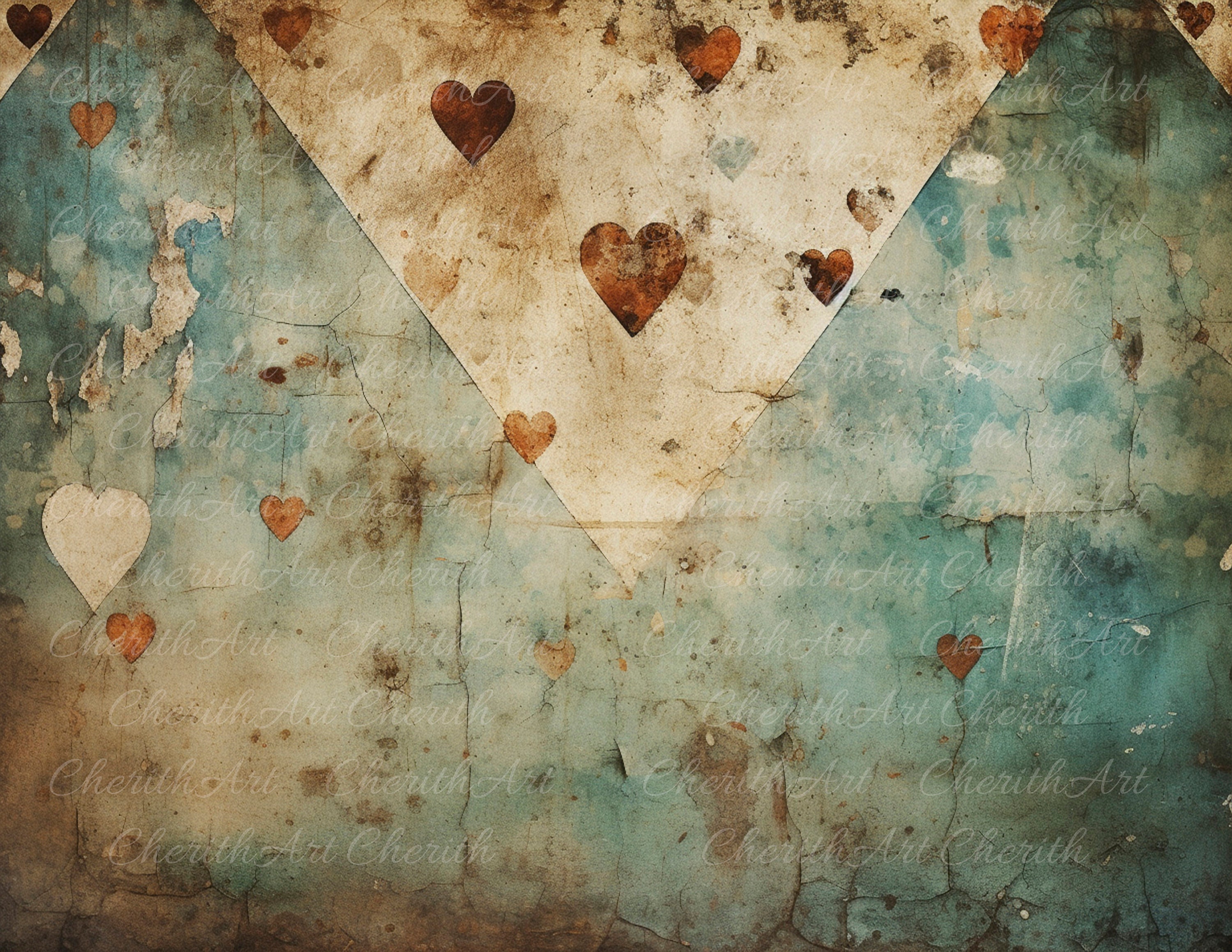 Distressed Craft Paper With a Poker Theme - 20 Digital Backing Papers ...