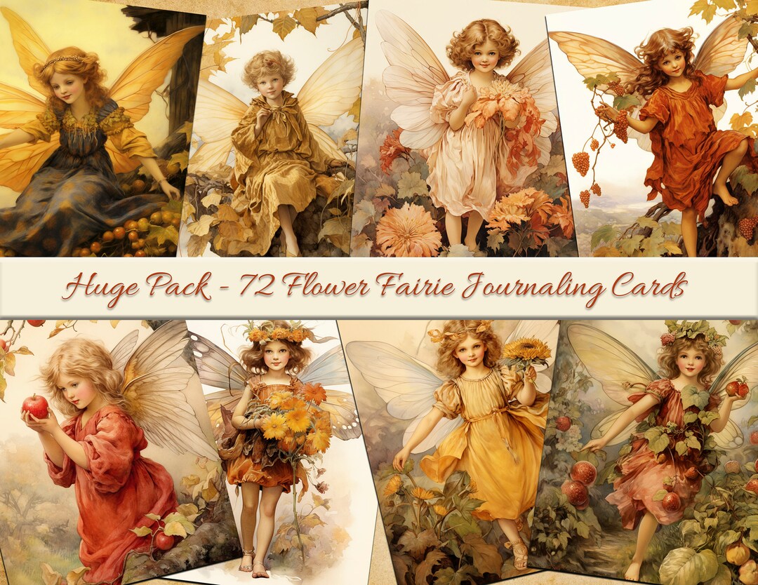All Original Autumn Flower Fairy Journaling Cards - Big Pack of 72 ...