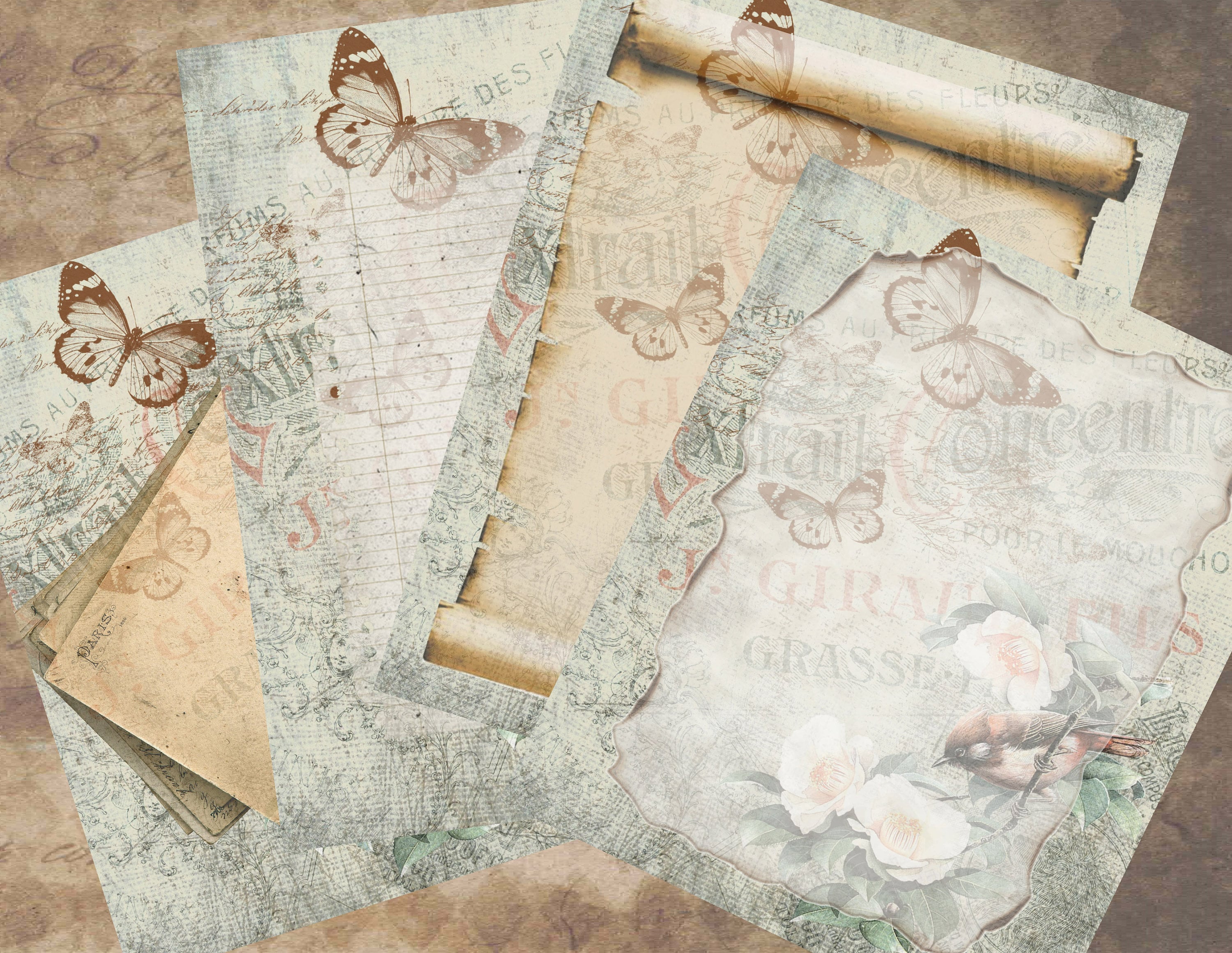 Pretty Writing Paper in Mulitple Designs. Shabby and Romantic ...