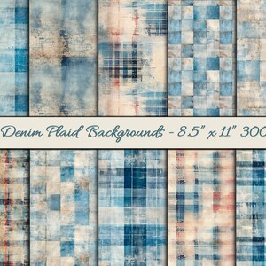 Denim Plaid Digital Papers, Seamless Designs - Masculine Junk Journals ...