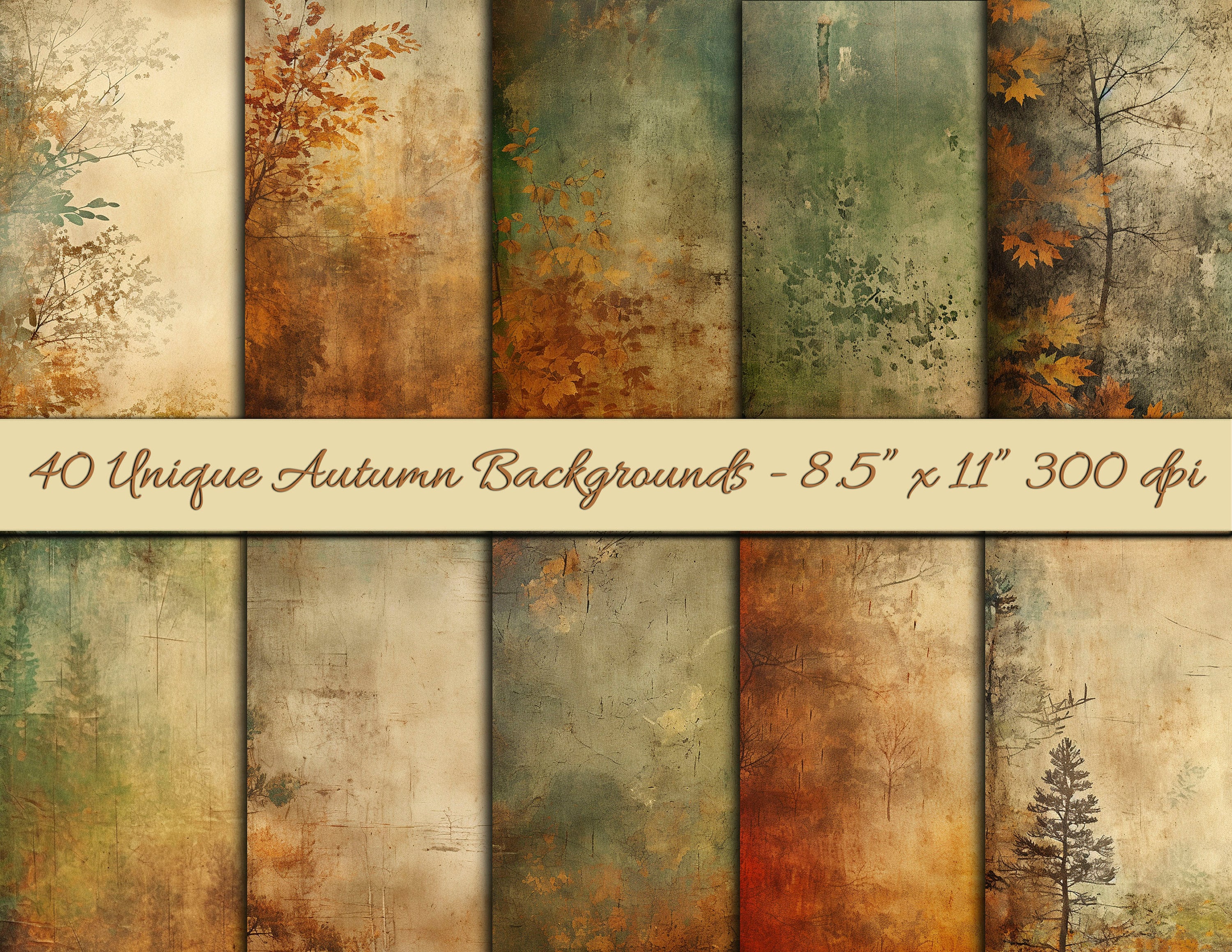 Autumn Grunge Craft Paper Pack - Autumn Junk Journal - Masculine Design ...