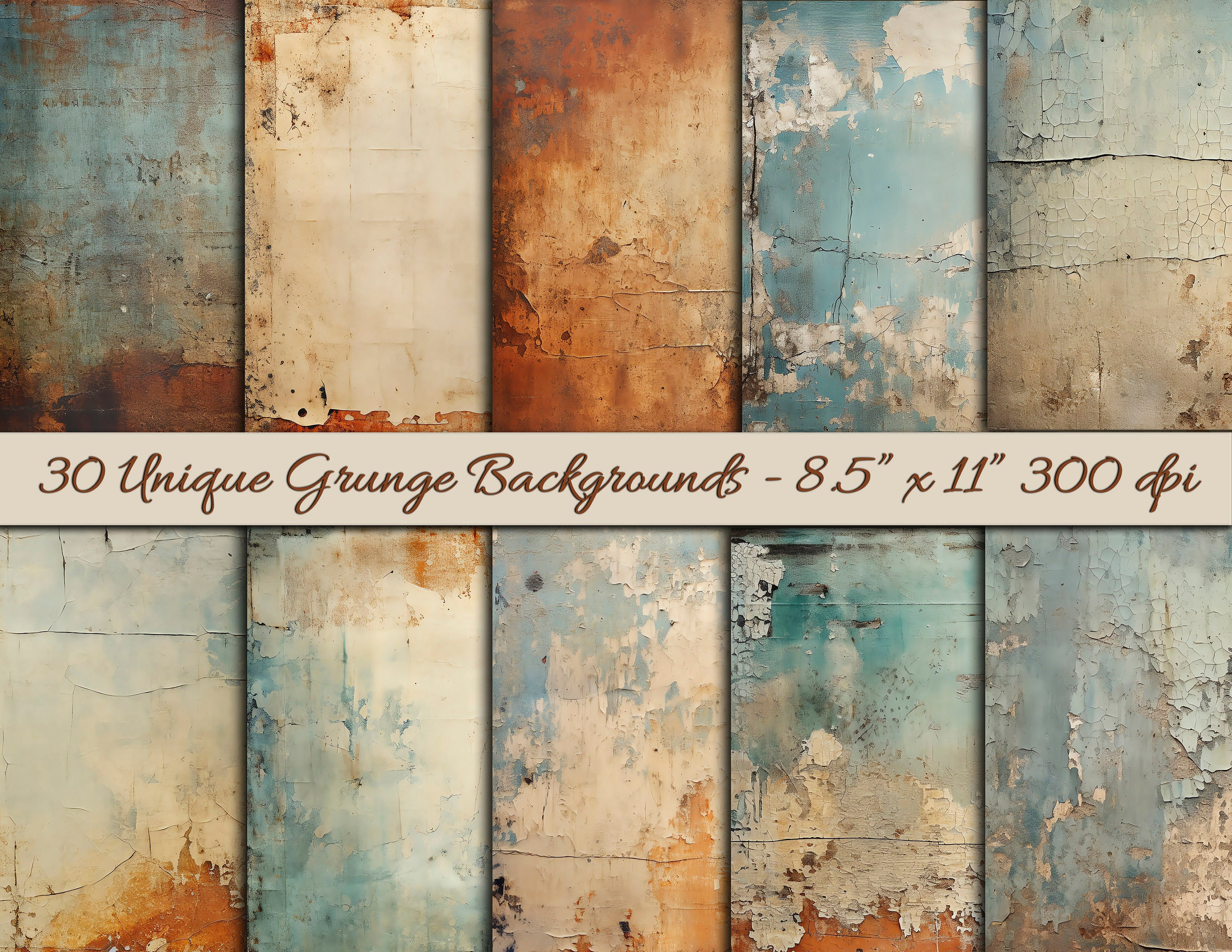 30 Rusty Grunge Background and Overlay Textures - 300 DPI JPG Images ...