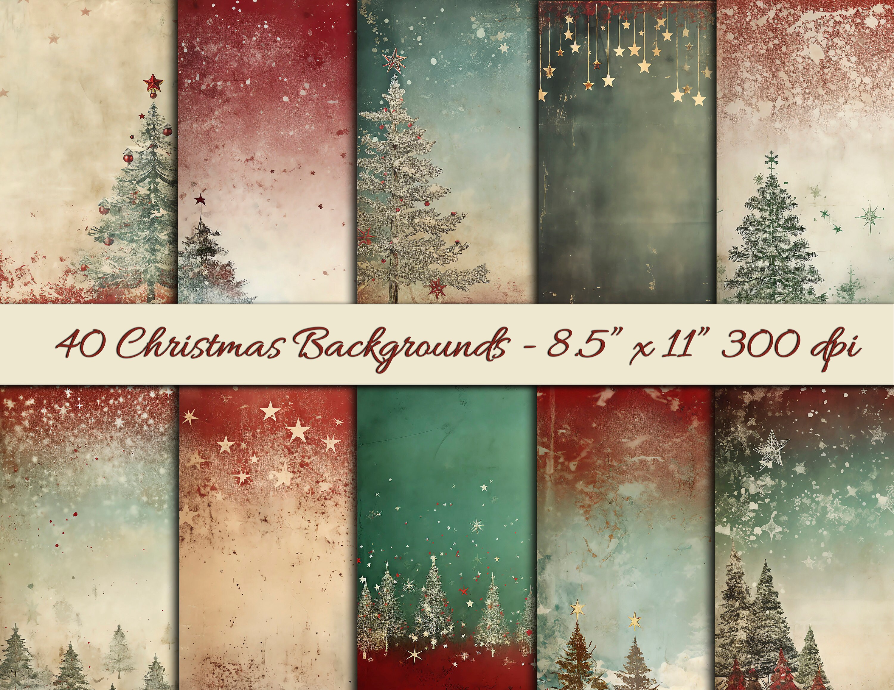 Christmas Grunge Journal Papers, Printable or Digital Seasonal ...
