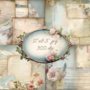 Vintage Floral Digital Paper Set, Shabby Chic Scrapbook Backgrounds ...