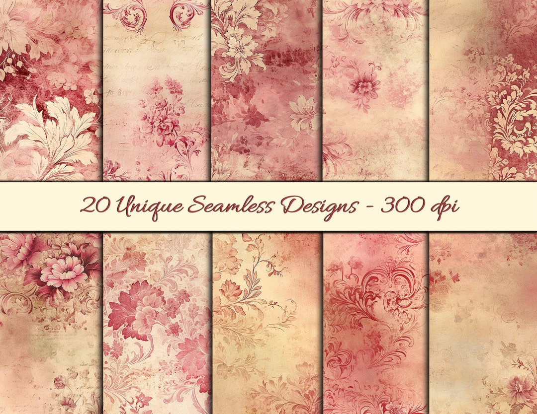 20 Seamless Patterns-scrapbook Paper, Printable Background Paper - Junk ...