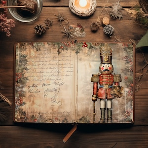 25 Grunge Christmas Nutcracker Digital Journal Papers. Junk Journal ...