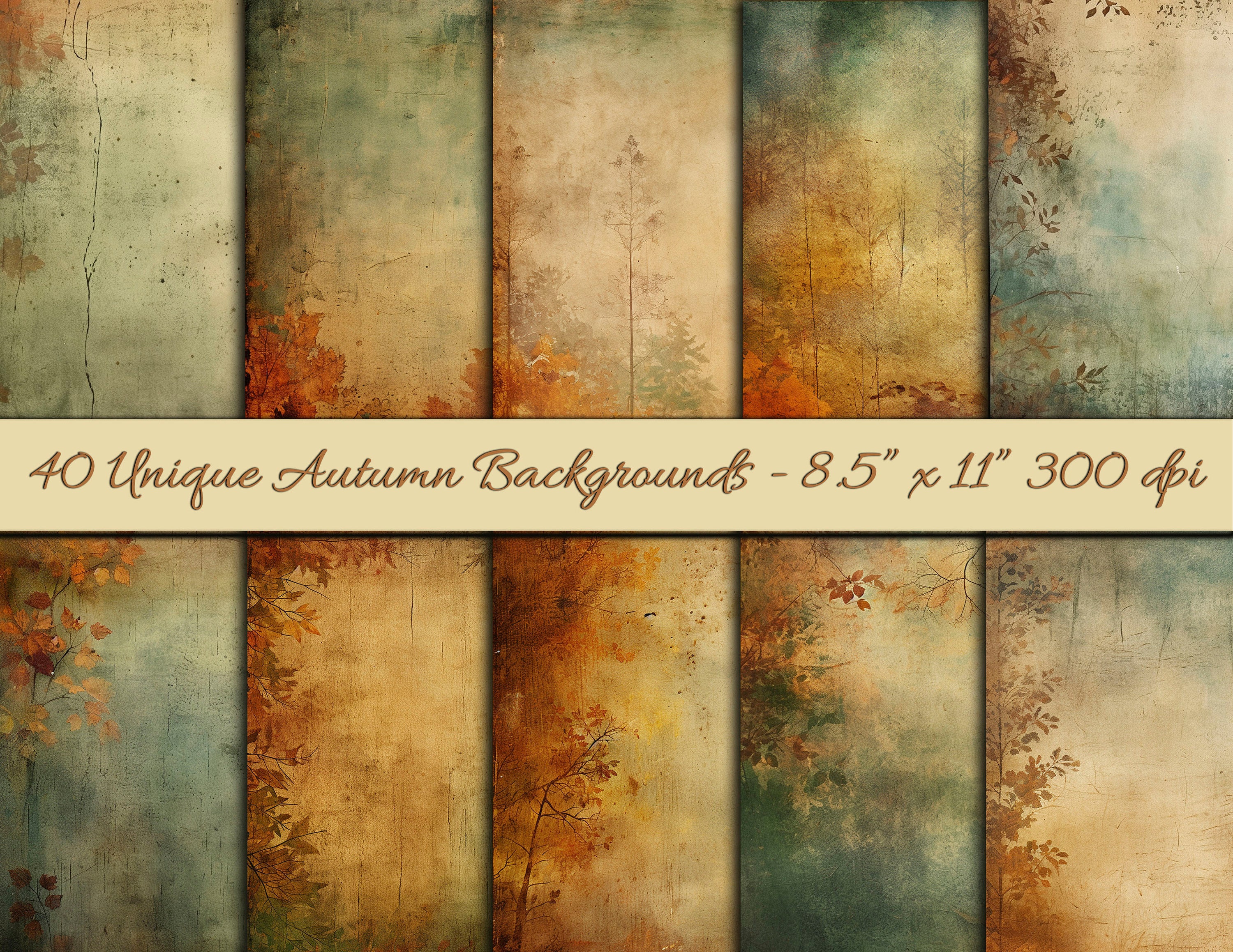 Autumn Grunge Craft Paper Pack - Autumn Junk Journal - Masculine Design ...