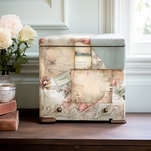 Vintage Floral Digital Paper Set, Shabby Chic Scrapbook Backgrounds ...