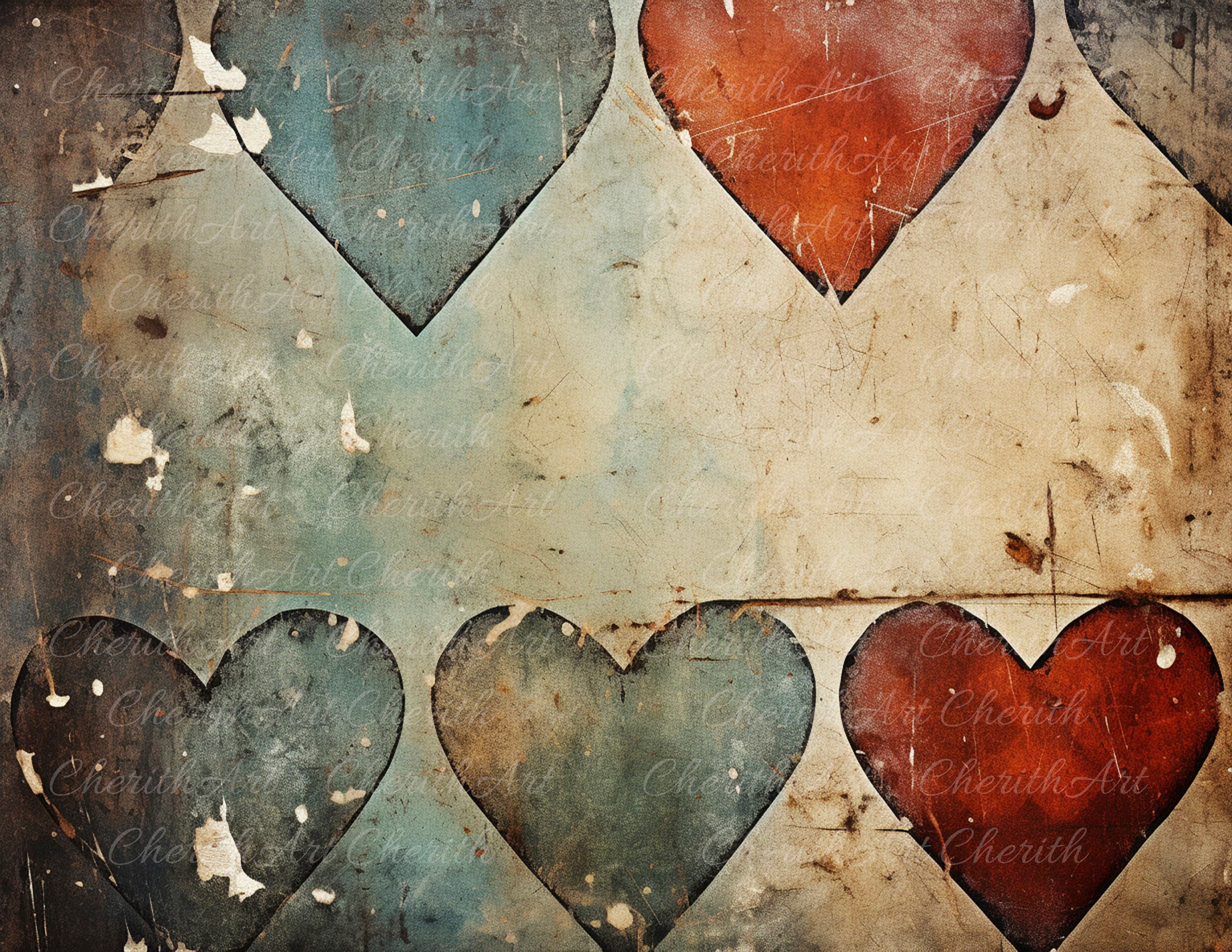 Distressed Craft Paper With a Poker Theme - 20 Digital Backing Papers ...