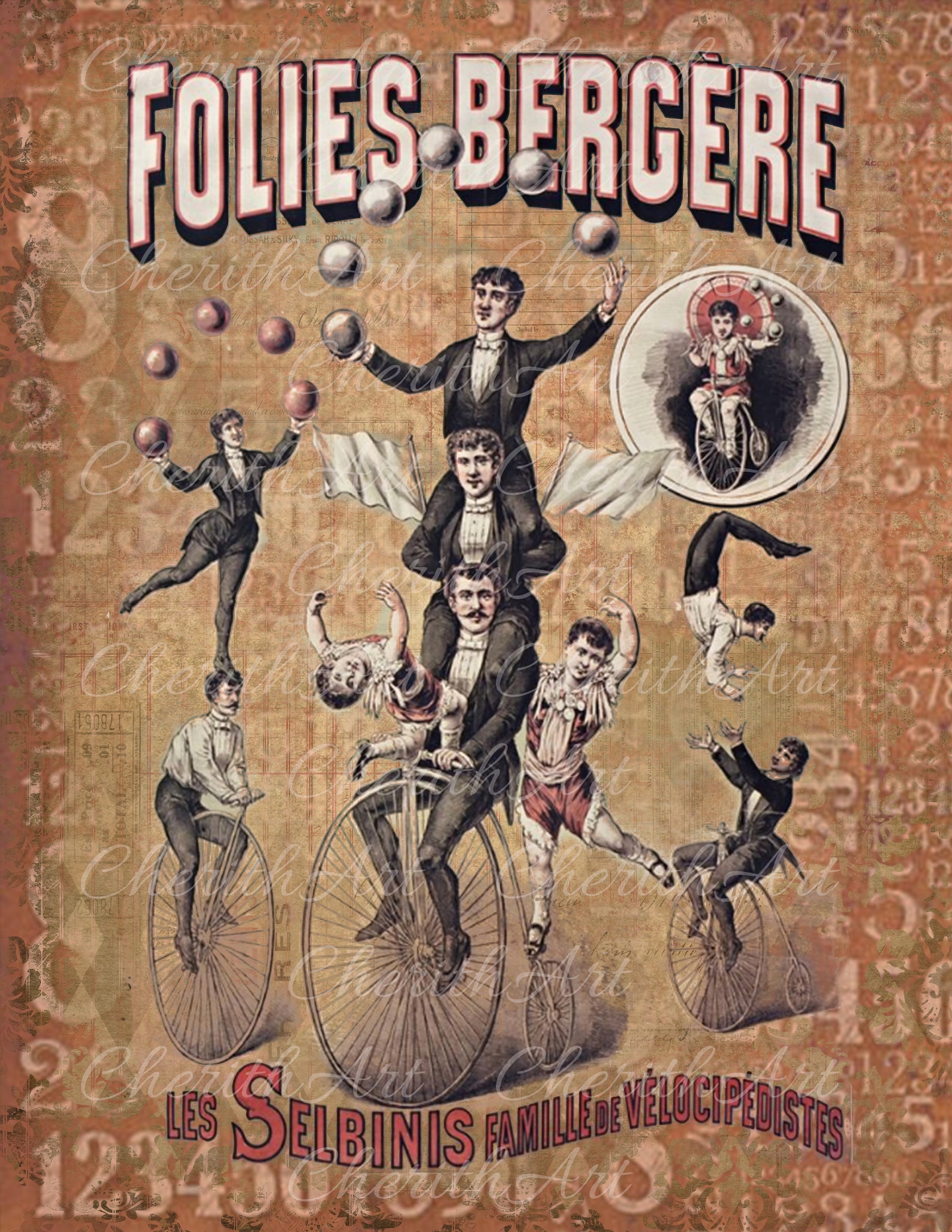 Vintage French Circus Posters, Scrapbook Paper (digital Download ...