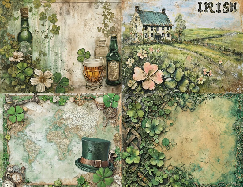 St. Patrick's Day Scrapbook Paper – 30 Irish Designs (digital Download ...