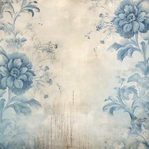 Peeling Damask Wallpaper - Grunge Craft Paper Pack - 40 Pages ...