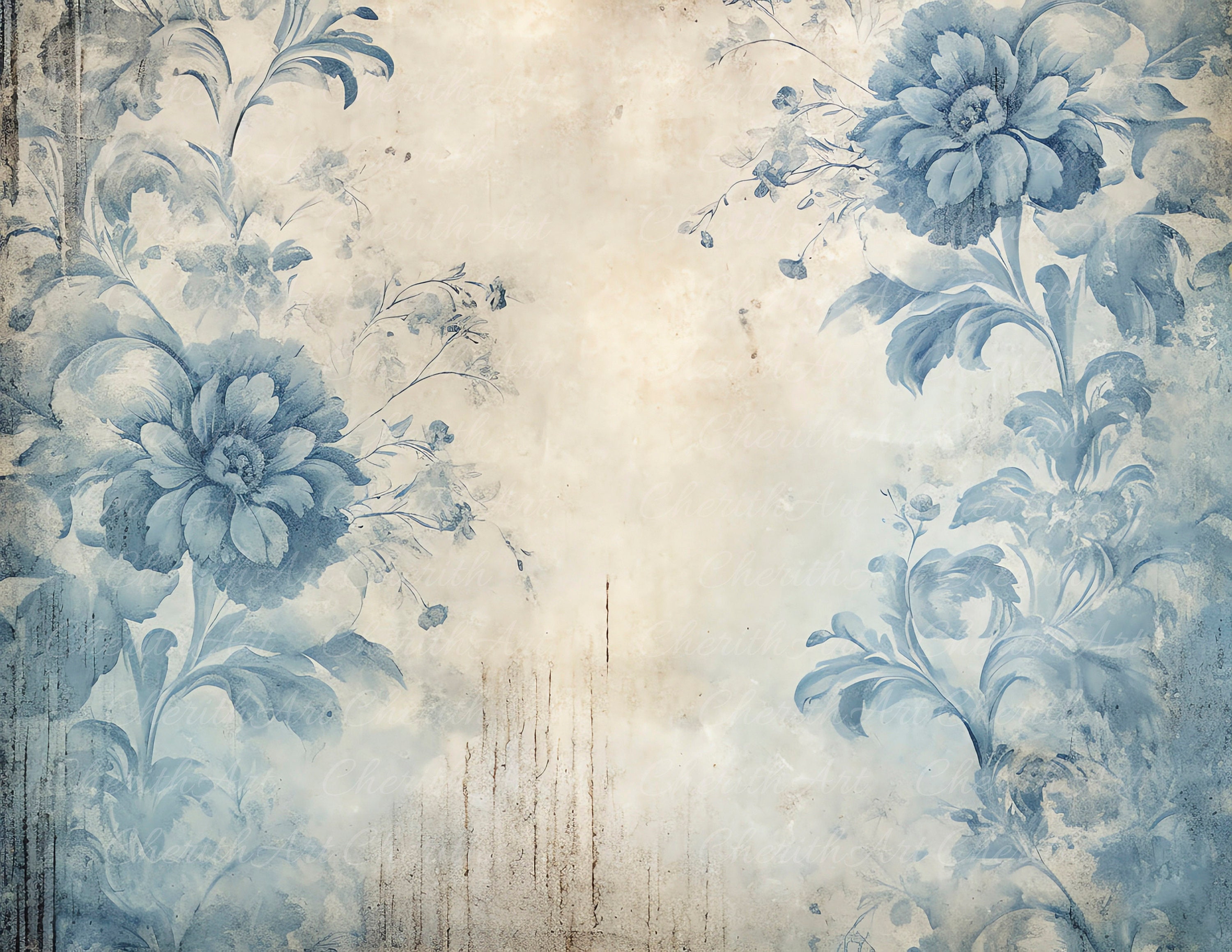 Peeling Damask Wallpaper - Grunge Craft Paper Pack - 40 Pages ...