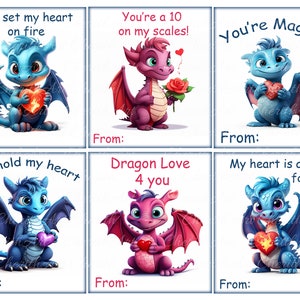 Printable Valentine's Cards for Classroom - Unicorn & Dragon Gift Cards ...