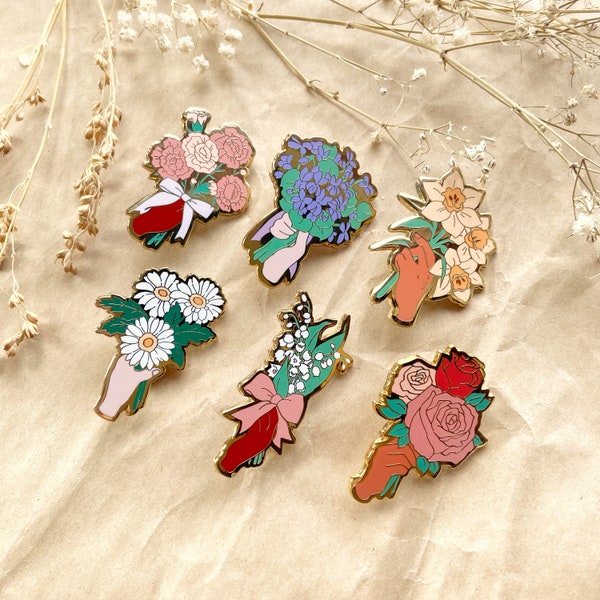 Flower Enamel Pin - Etsy