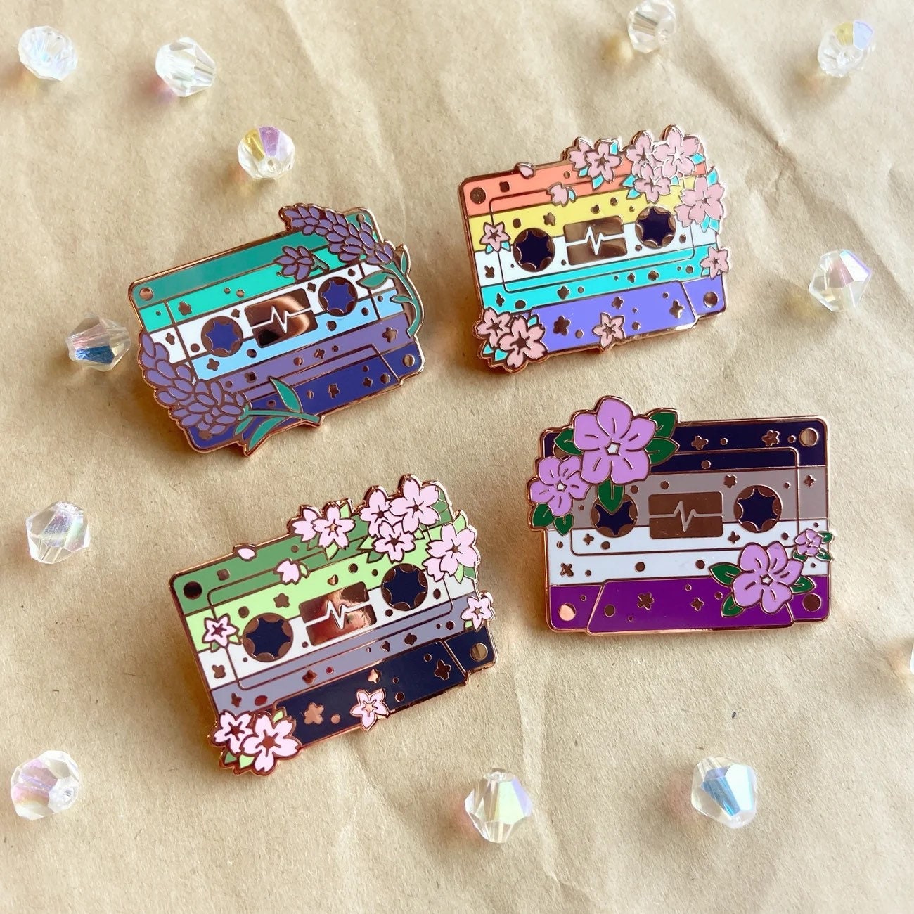 LGBTQIA Pride Cassette Tapes Enamel Pins - Etsy