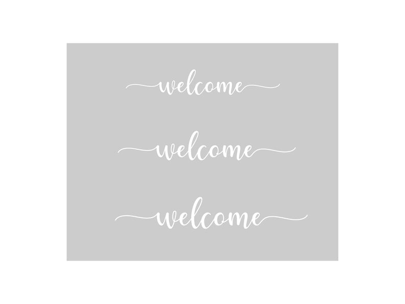 Welcome Stencil Welcome Script 3 Size Options on One - Etsy