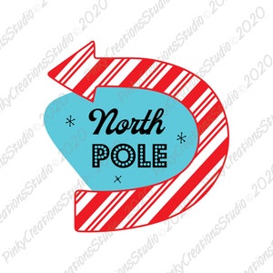Retro North Pole Sign SVG Vintage North Pole Sign Retro Christmas Svg ...