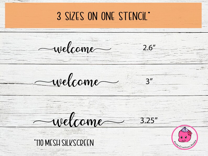 Welcome Stencil Welcome Script 3 Size Options on One - Etsy