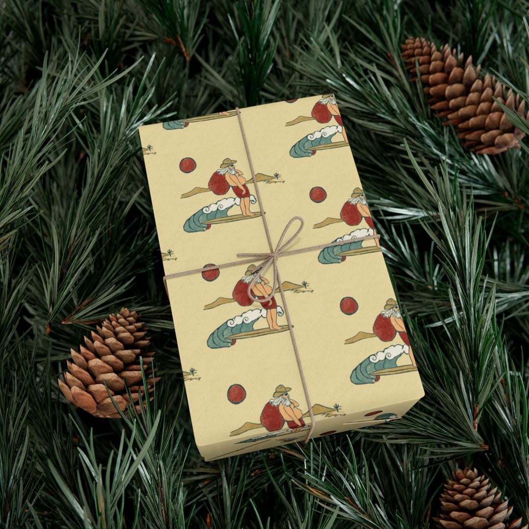 Cowboy Santa Wrap, Cowboy Santa Print, Wrapping Paper Rolls, Vintage ...