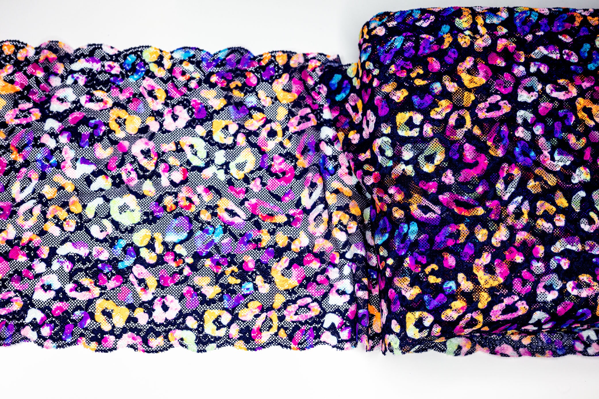 5 Yards 9.25 Multi Color Leopard Print Stretch Lace | Etsy