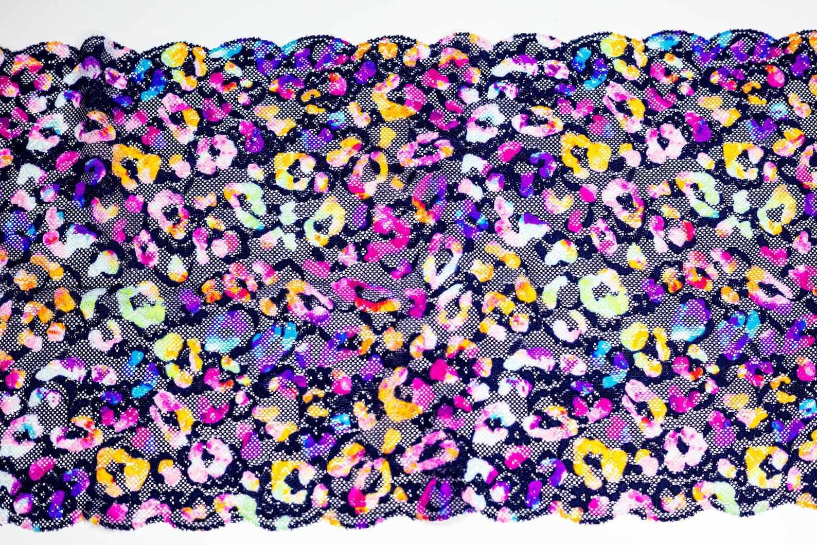 5 Yards 9.25 Multi Color Leopard Print Stretch Lace | Etsy