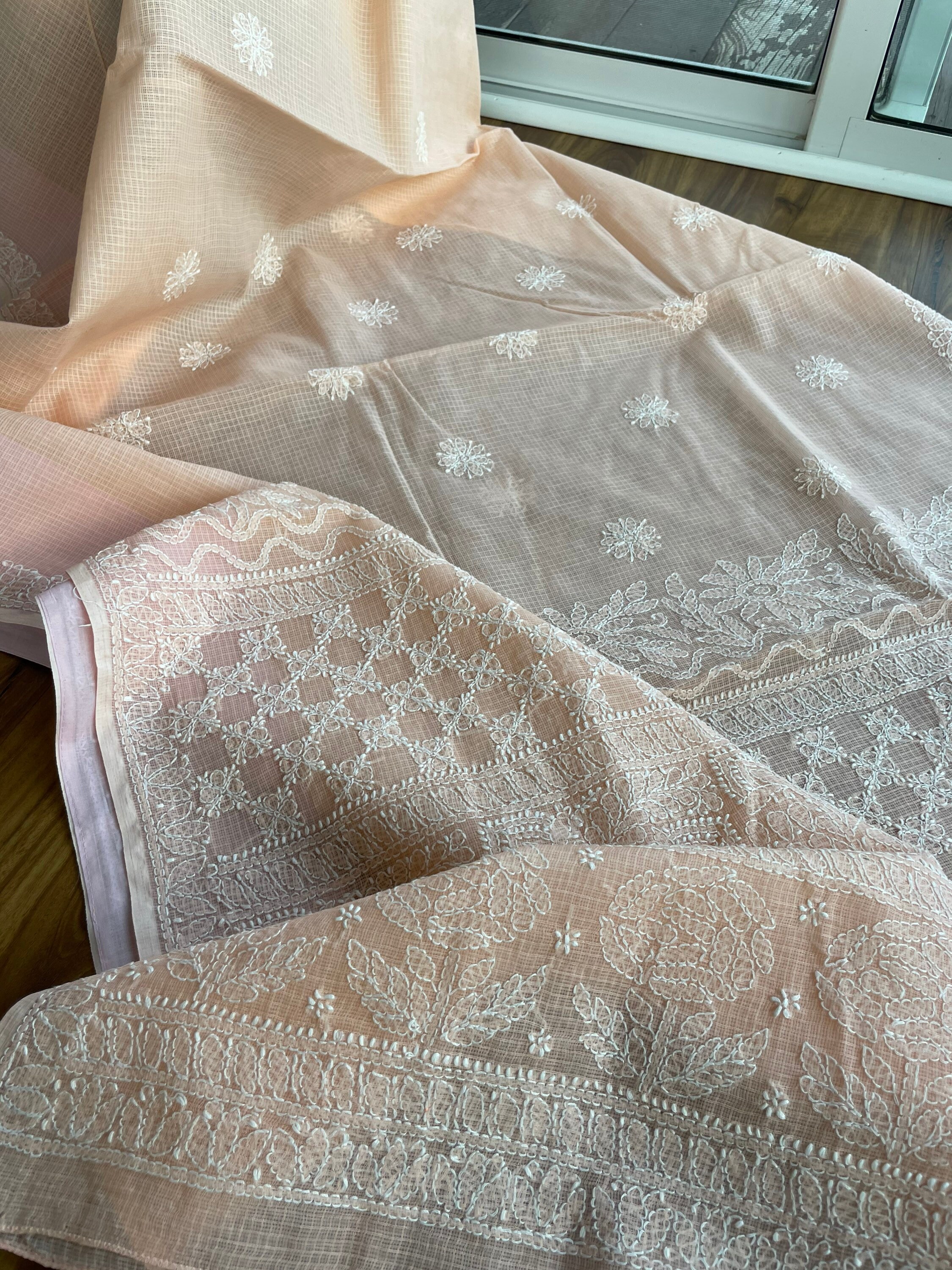 Handmade Chikankari Saree - Etsy