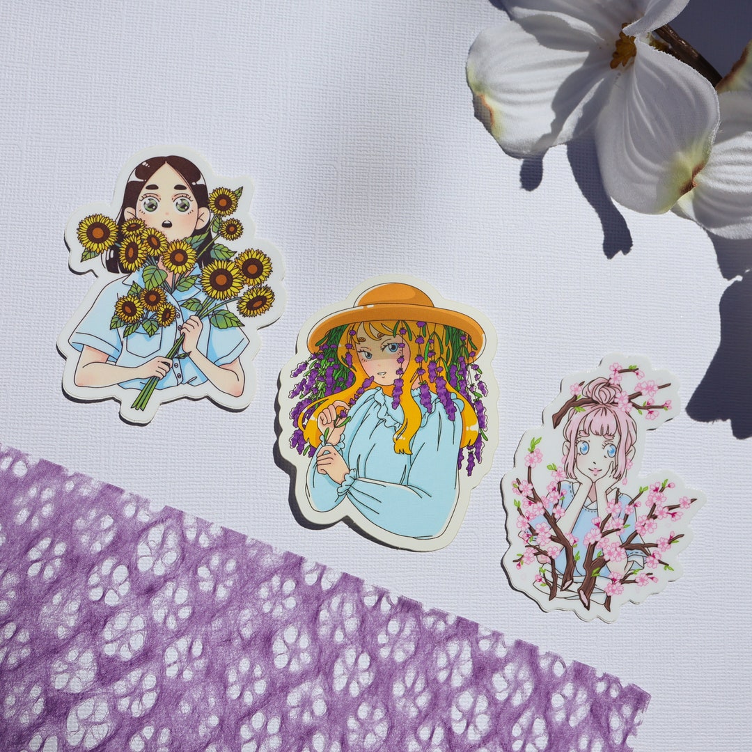 Flower Girls Stickers | Matte Decal Vinyl - Etsy