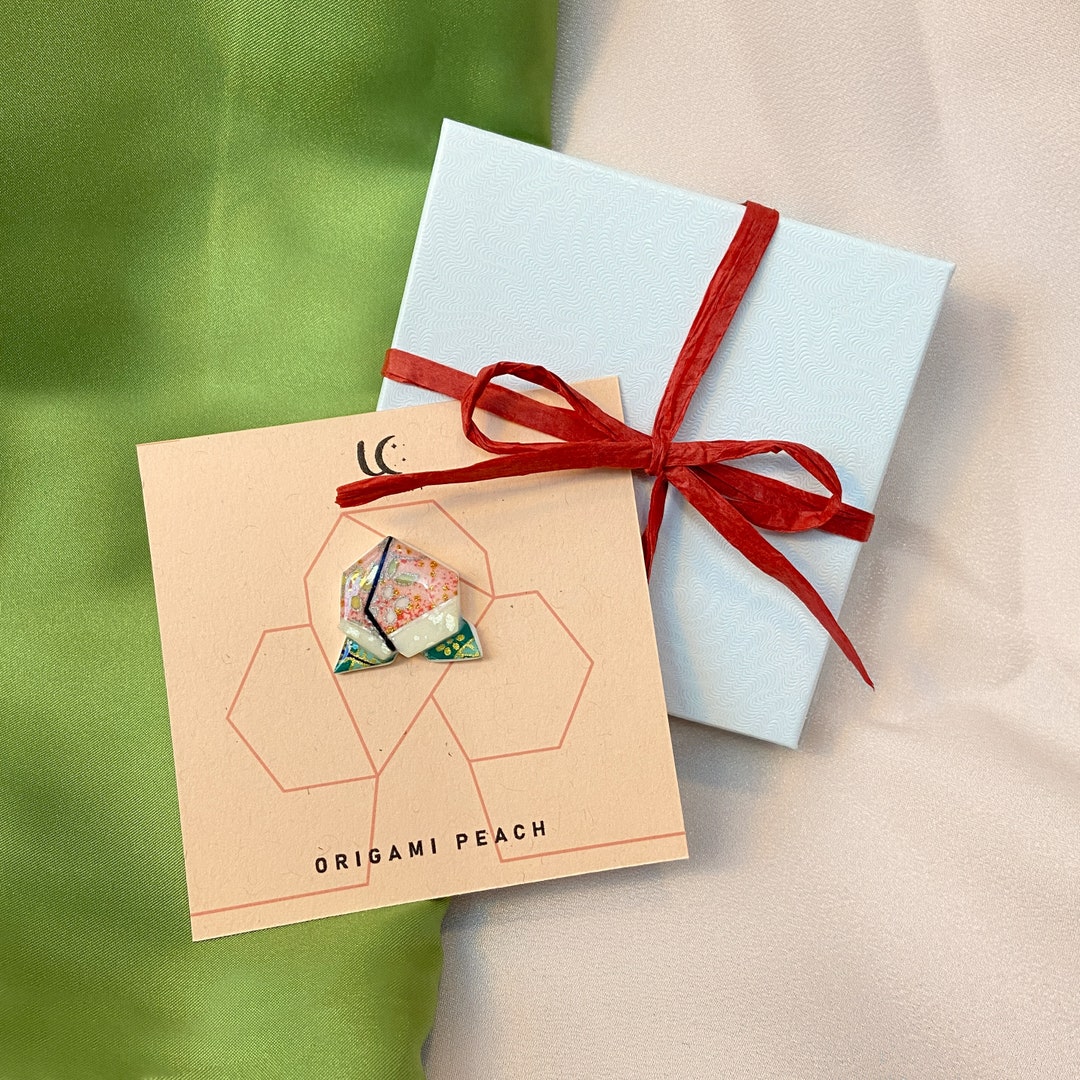 Origami Peach Pin | Animal Crossing | Handmade - Etsy