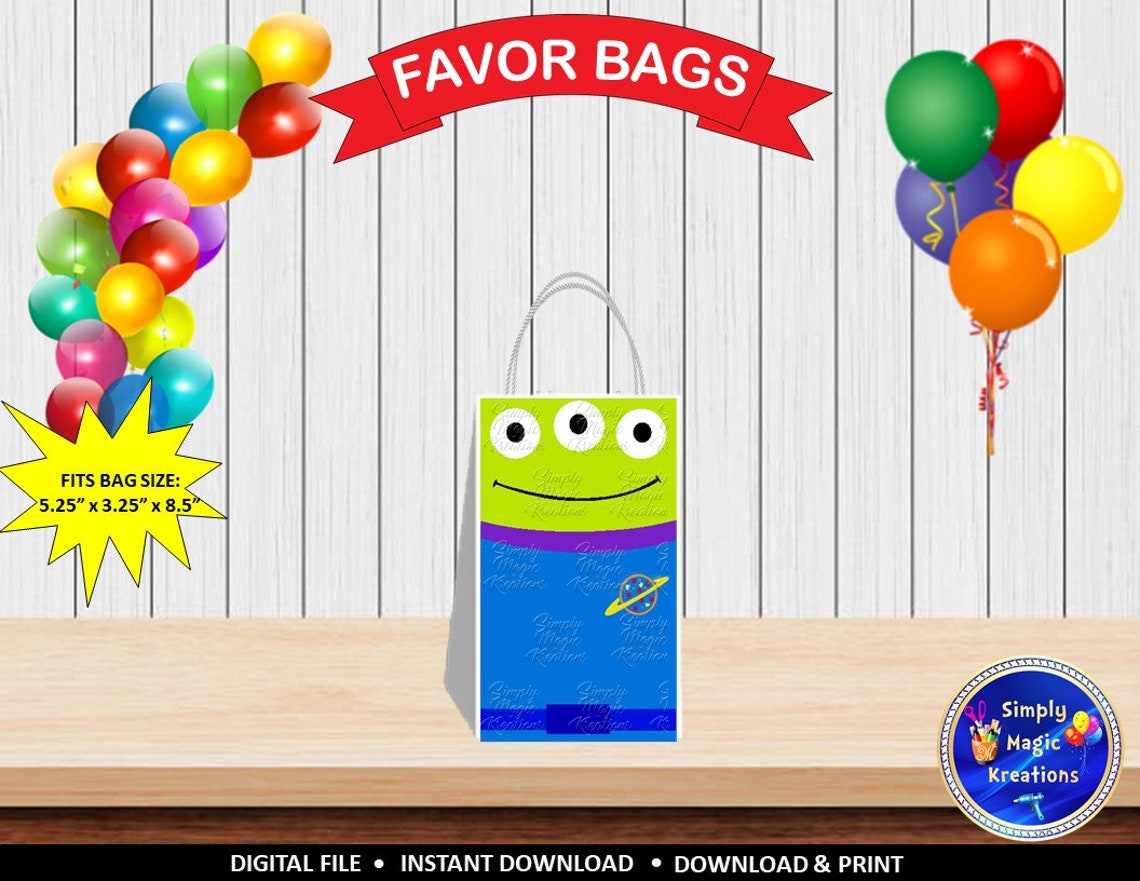 Alien Favor Bag Fronts - Etsy