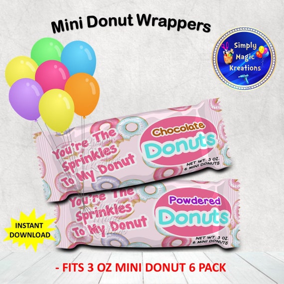 Printable Mini 6 Pack Donut Wrapper Chocolate and Powdered - Etsy