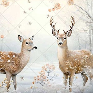 Paper Designs, Mom and Baby, Deer,winter Scene,rice Paper,paper Designs ...