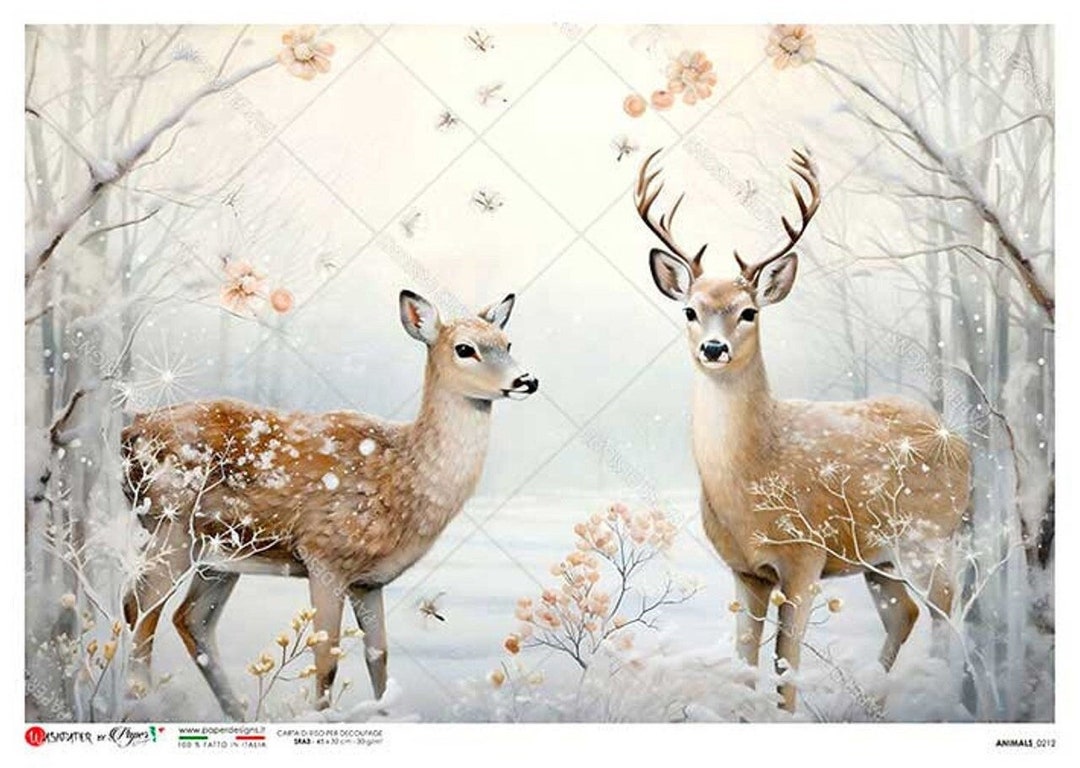 Paper Designs, Mom and Baby, Deer,winter Scene,rice Paper,paper Designs ...