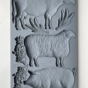 IOD Village Market Mould, Farm Animals 6x10 ,mixed Media, Furniture ...