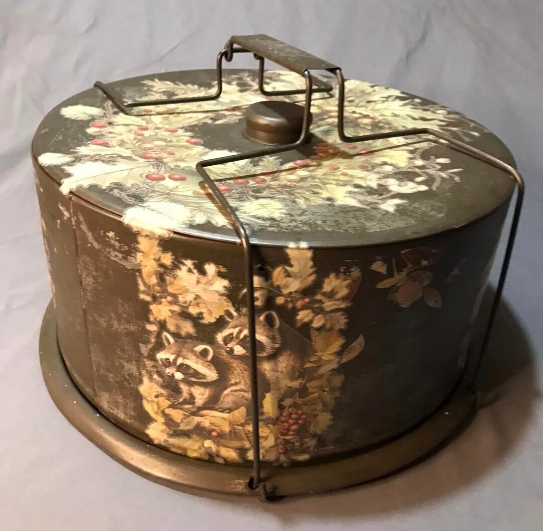 Vintage Rusty Cake Tin , Cover, Round, Metal,rustic,cake Box, Rust ...
