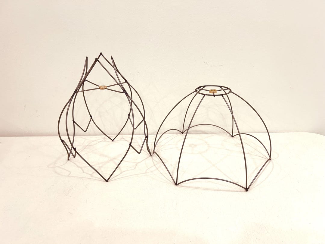 Victorian Lampshade Wire Frame Set – Pair of Vintage Metal Frames for ...