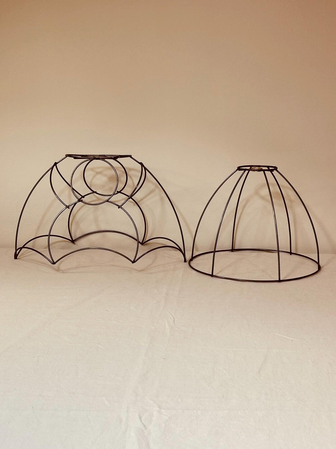 Set of 2 DIY Wire Lampshade Frames - Vintage & Decorative Metal Frames ...