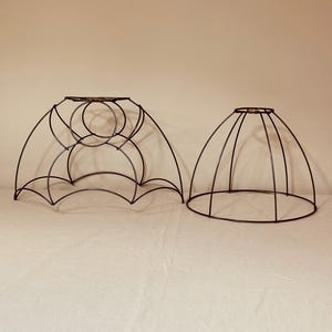 Set of 2 DIY Wire Lampshade Frames - Vintage & Decorative Metal Frames ...