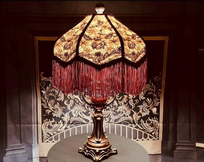 Victorian Lampshade, Lamp & Base Included, Art Noveau Style, Burlesque ...