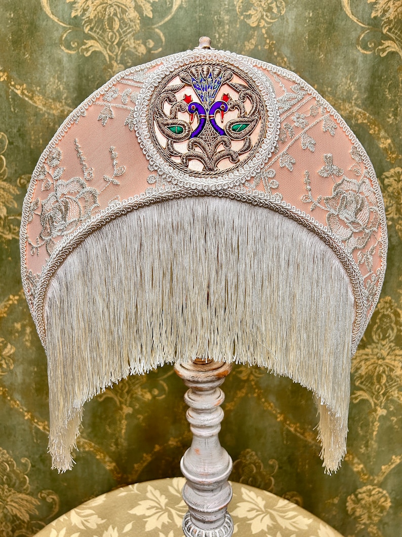 Salmon-colored Victorian Lampshade,vintage Style,maximalism,gift,home ...