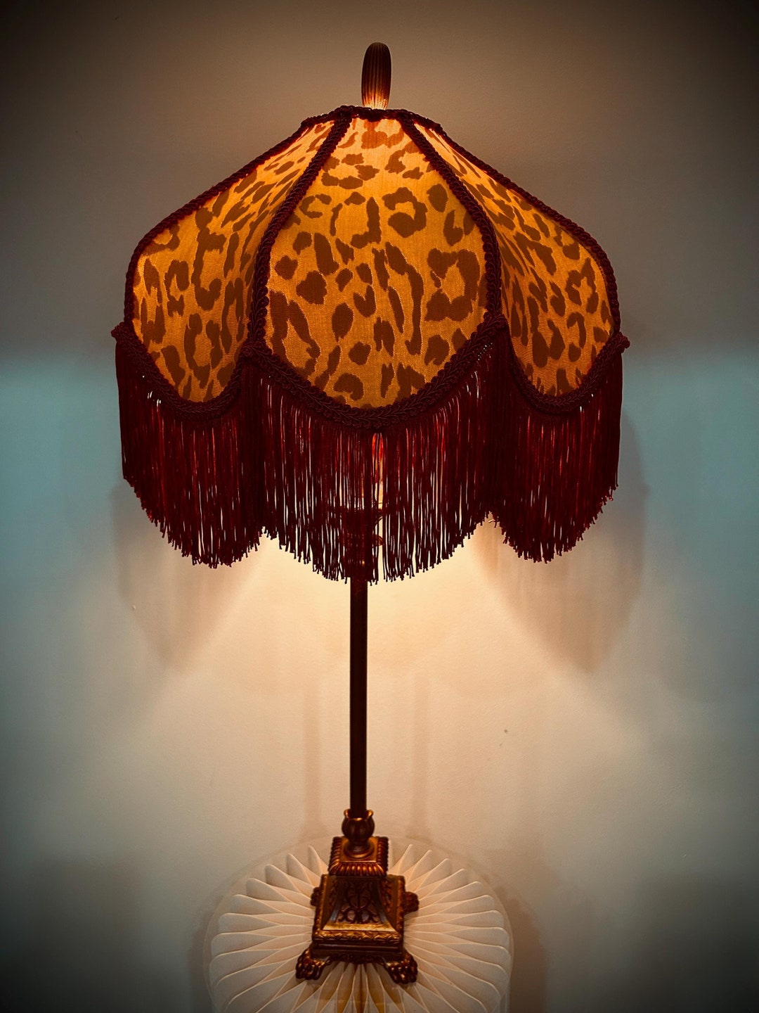 Victorian Lampshade With Leopard Print, Bold Vintage Decor, Animal ...