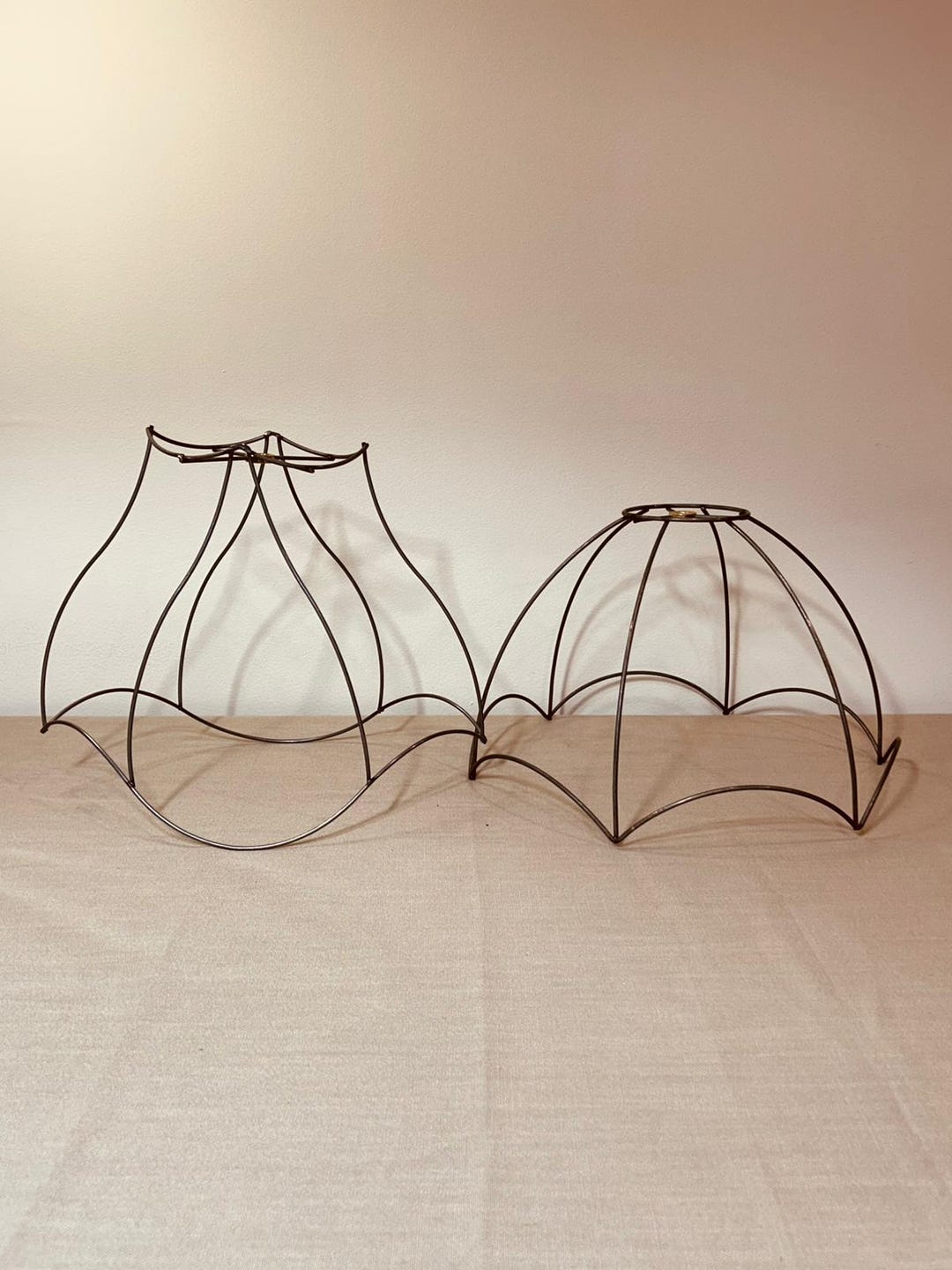 Set of 2 Lampshade Wire Frames - DIY Metal Frames for Handmade Lamp ...