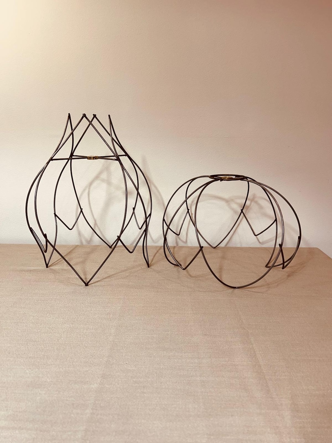 Victorian Lampshade Wire Frame Set - Victorian Style Metal Frame for ...