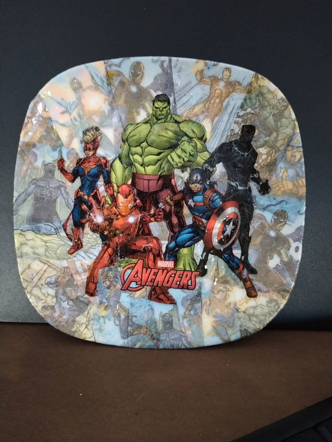 Decorative Marvel Avengers Plate, Super Heroes, Captain America, Hulk ...