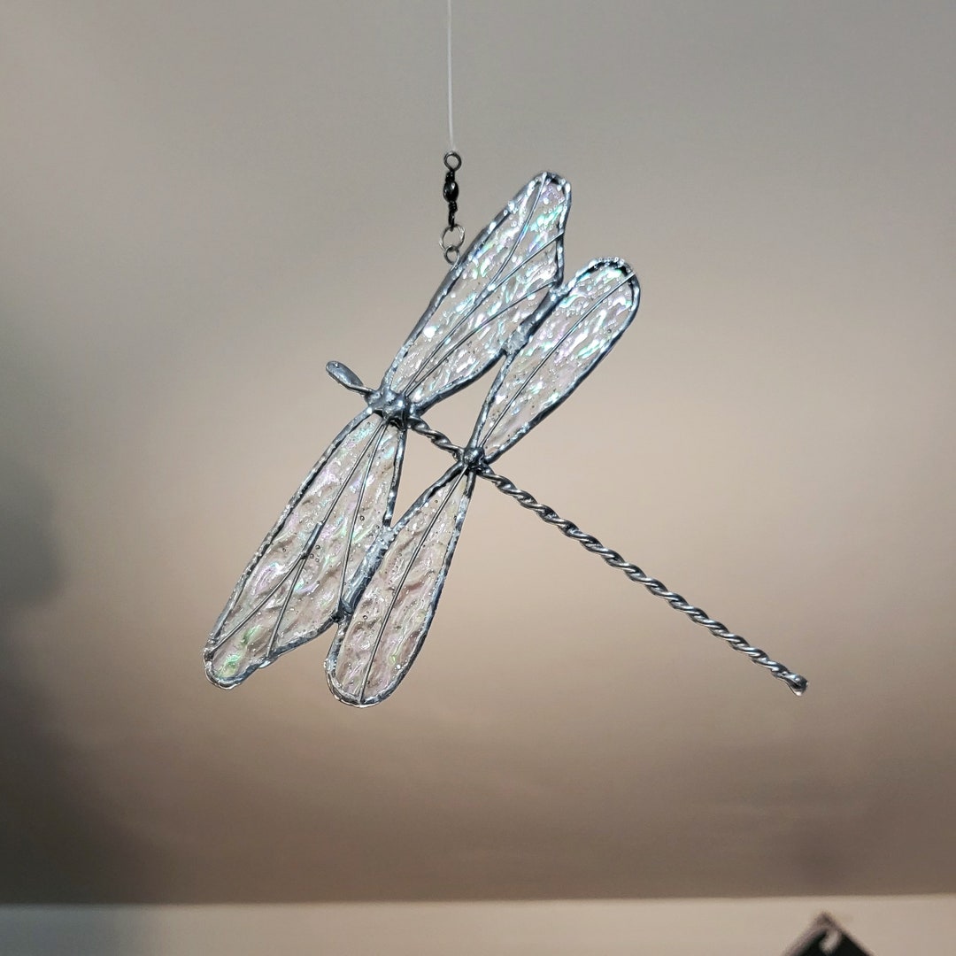 Dragonfly Window Decoration, Dragonfly Suncatcher, Unique Dragonfly Gift, Glass Art, Lucky ...